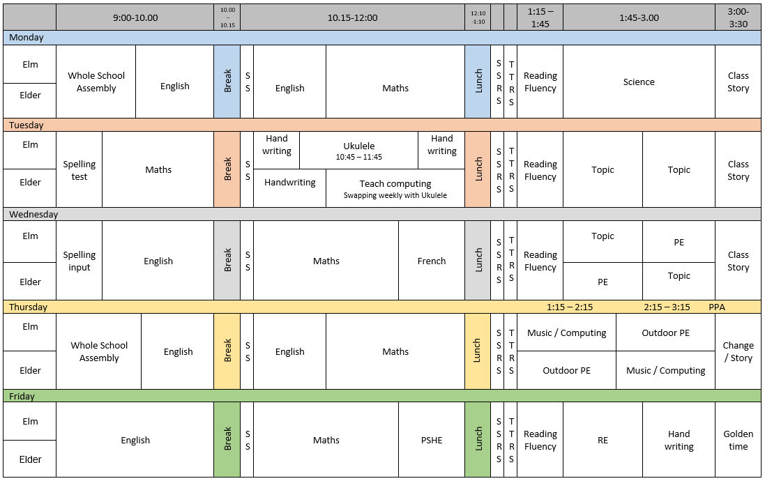 Stokenchurch Primary School and Nursery - Timetable