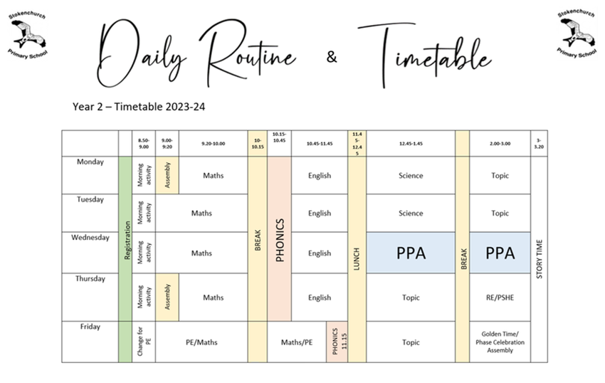 Stokenchurch Primary School and Nursery - Timetable