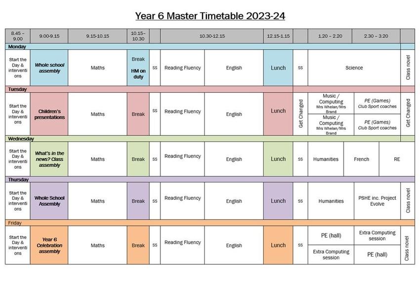 Stokenchurch Primary School and Nursery - Timetables